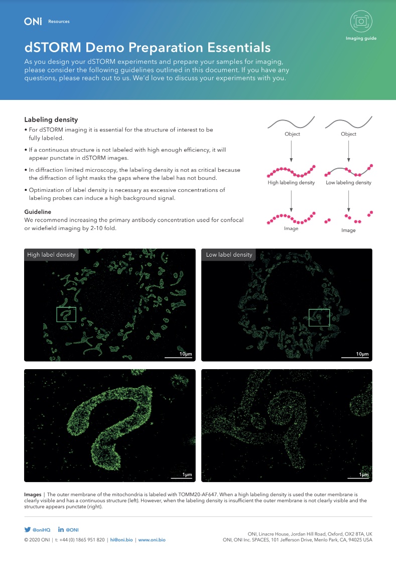 dSTORM Demo Preparation Essentials | ONI