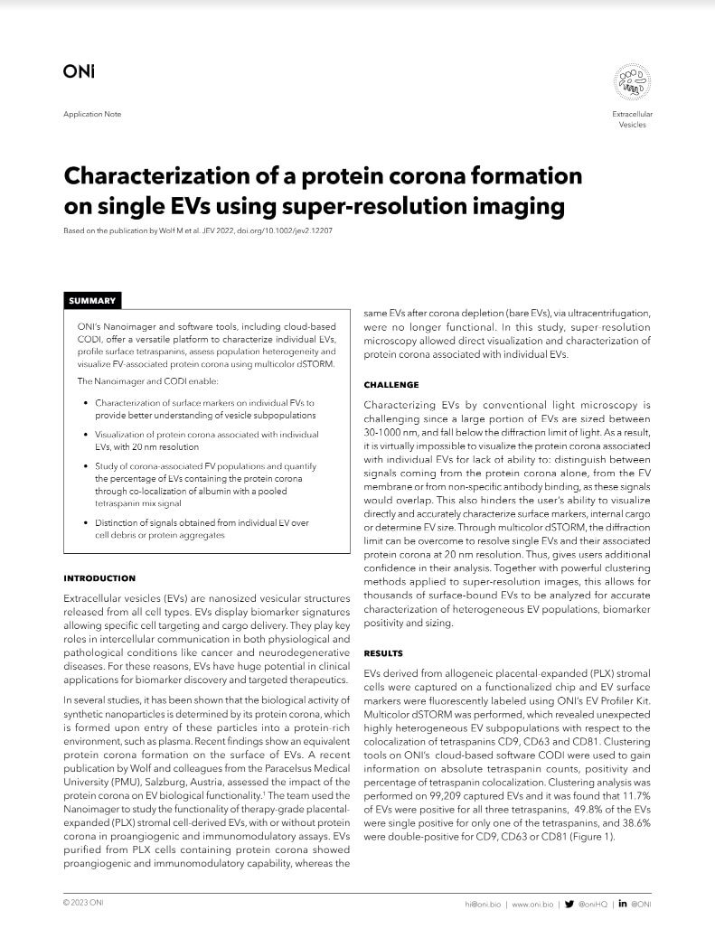 Characterization of a protein corona formation on single EVs using ...