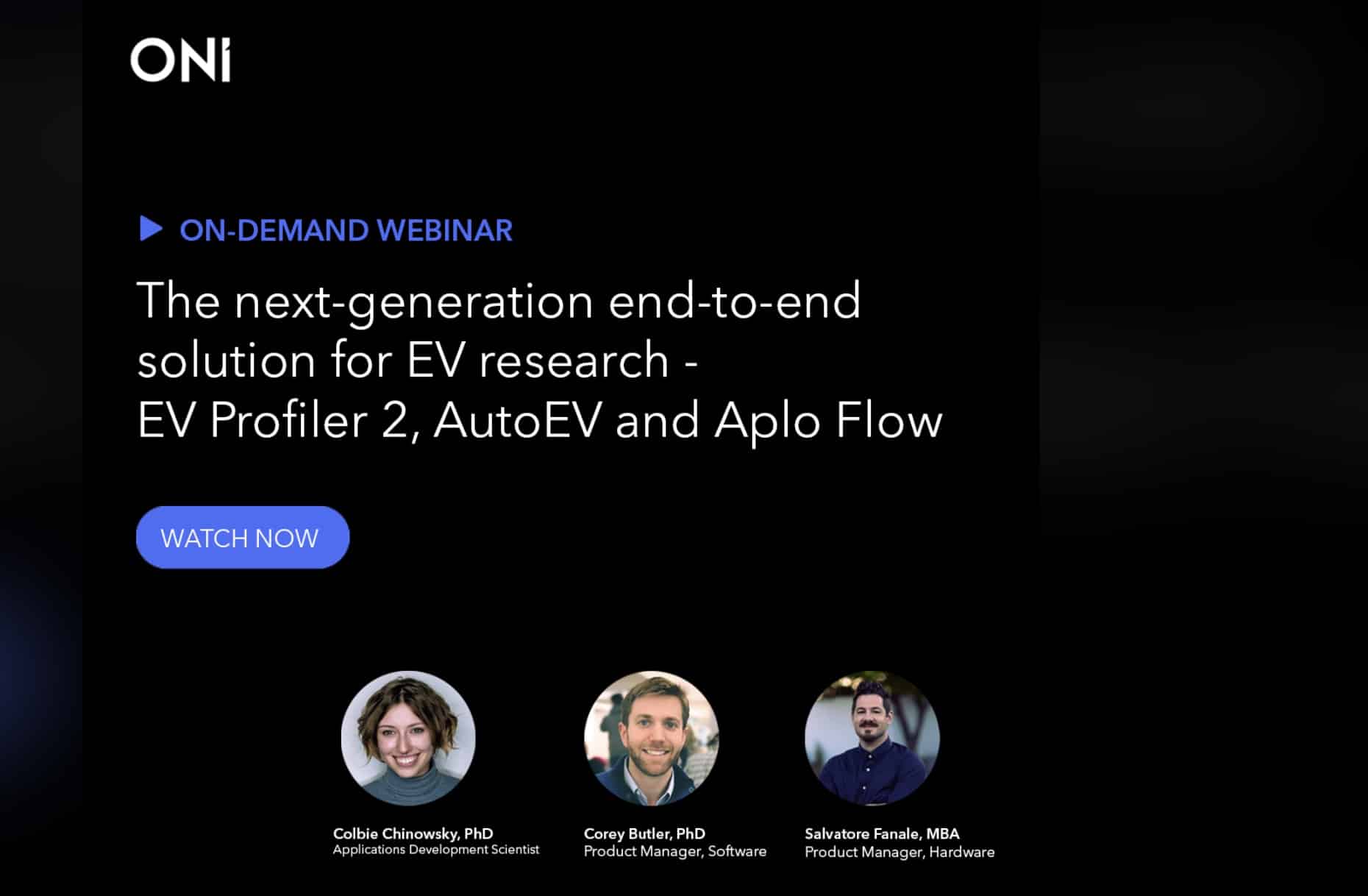 The next-generation end-to-end solution for EV research - EV Profiler 2, AutoEV and Aplo Flow | ONI