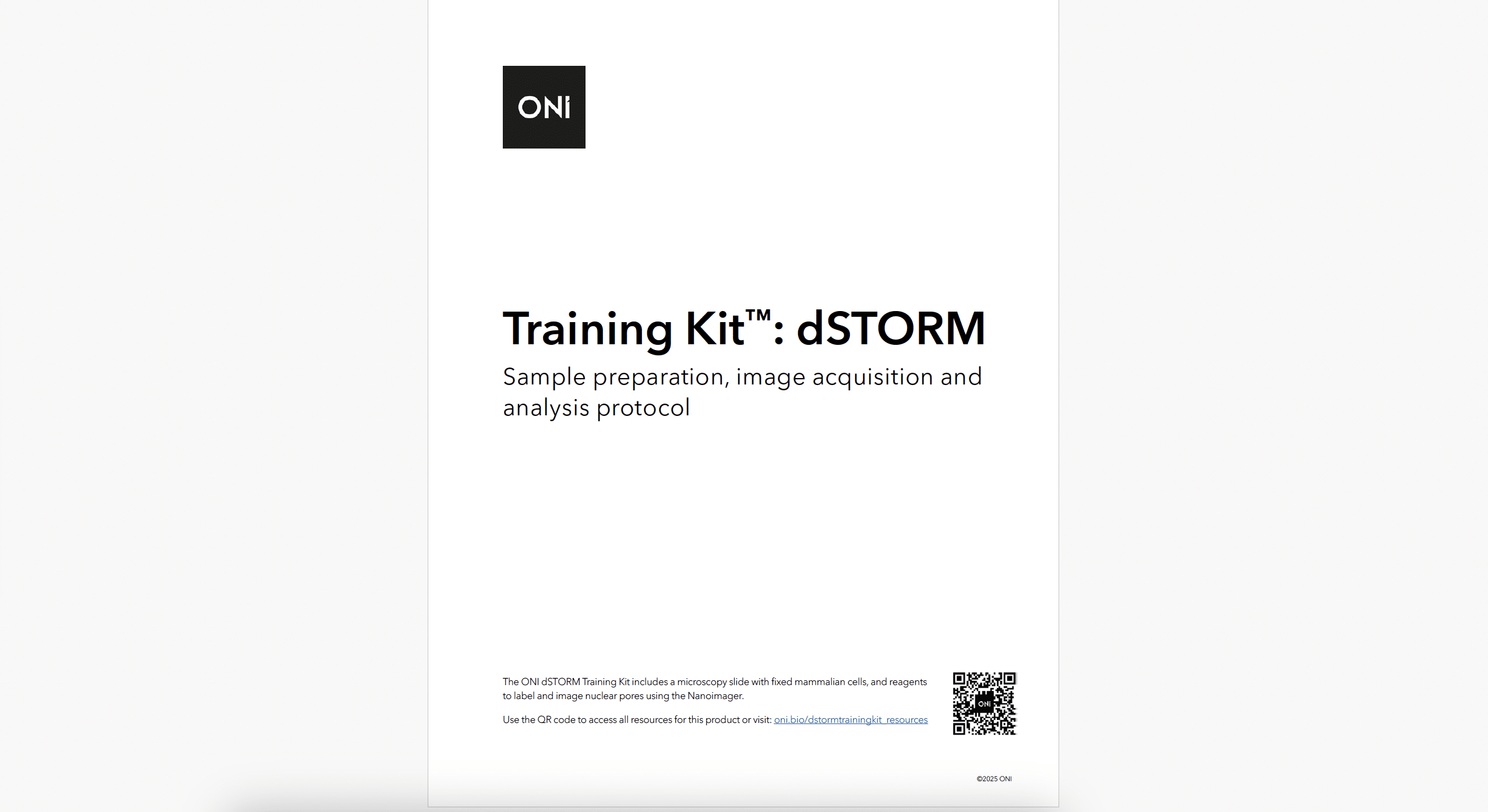 dSTORM Training Kit - User Guide | ONI